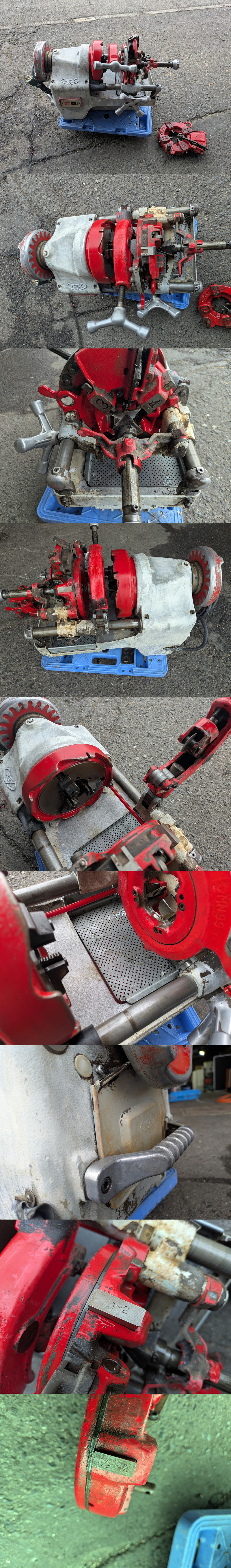 日本代購代標第一品牌【樂淘letao】－☆中古☆REX レッキス パイプねじ加工機 ねじ切り機 型番不明 N50A？ ダイヘッド2個付属1/2～3/4 1～2 100V 水道工事 配管 切削 (倉a